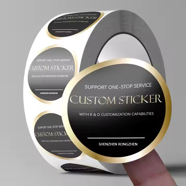 Personalised Customized Roll Waterproof Gold Foil Round Label Printing ...