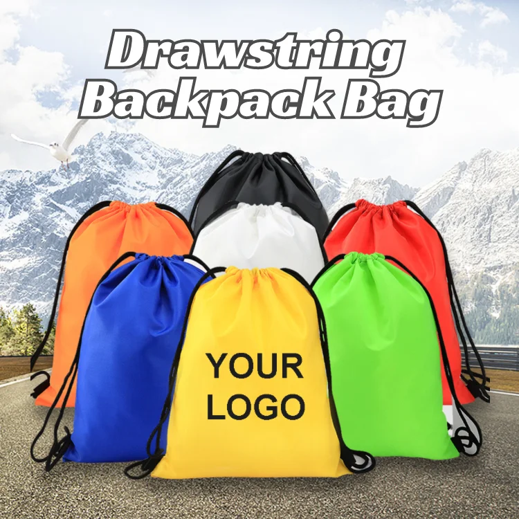 Custom Logo Promotional Waterproof Gym Dust Custom Backpack With Logo Training Sport Polyester ...