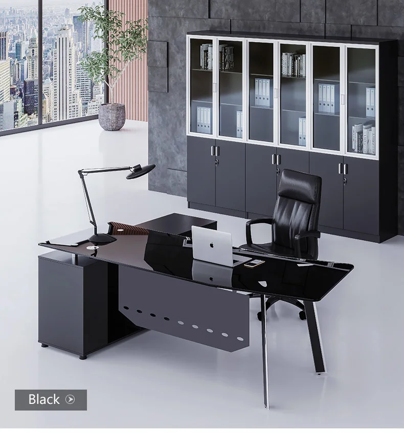Modern Glass Top Office Table Design Executive Desk Office Furniture ...