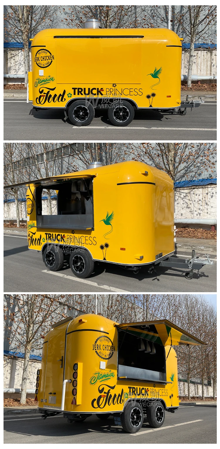 WECARE Custom Towable Fast Food Mobile Kitchen Chicken Rotisserie Pizza ...