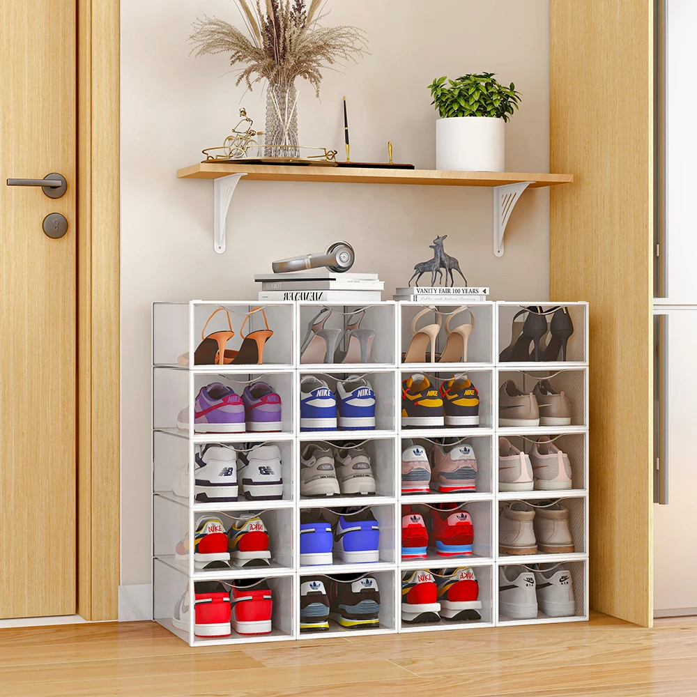 12 Pack Stackable Shoe Storage Organizers Foldable and Versatile Shoe ...