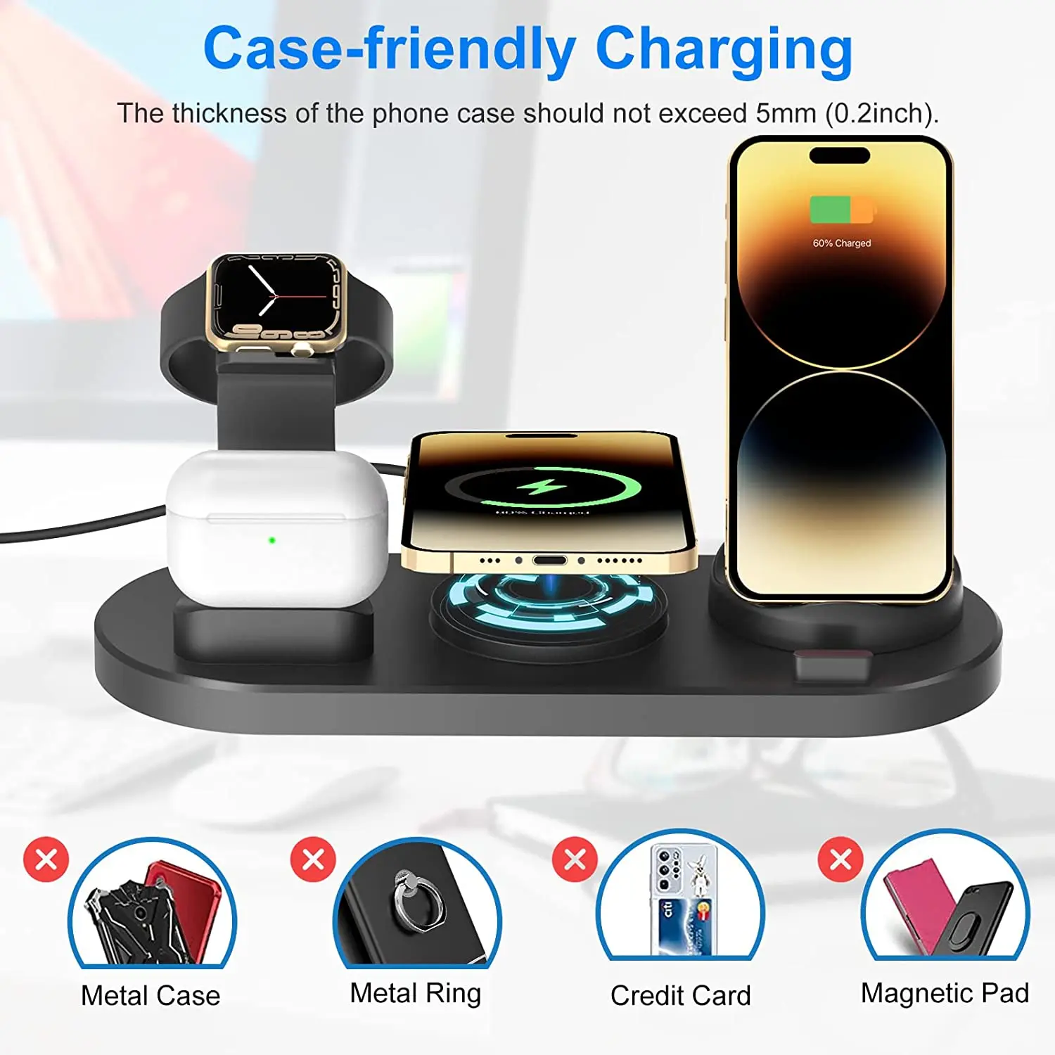 Top Selling Products 2022 Tabletop Fast Charging 6 In 1 Rotate Holder ...
