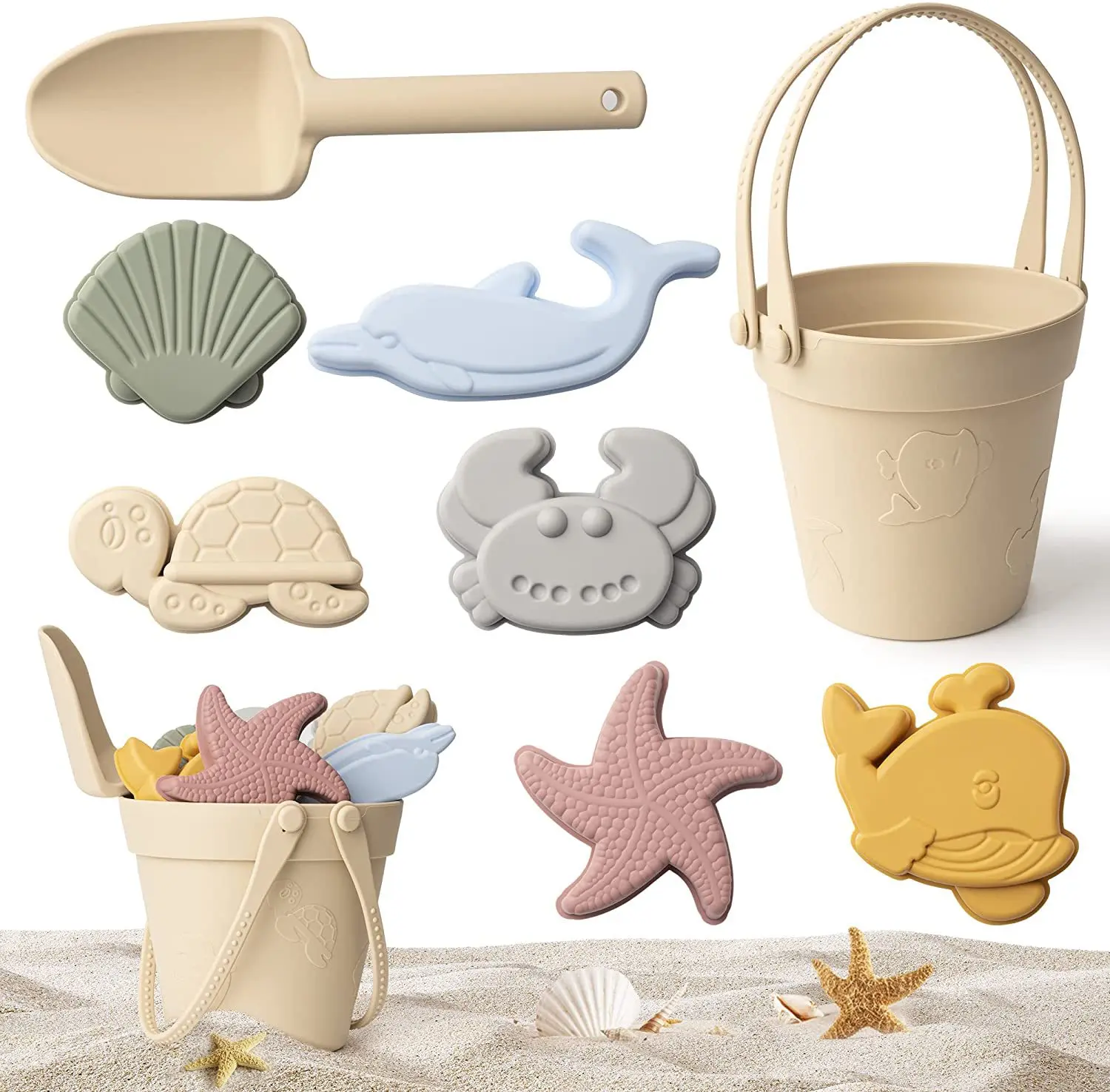 Silicone Baby Travel Beach Sand Toy Molds Essentials Beach Children ...