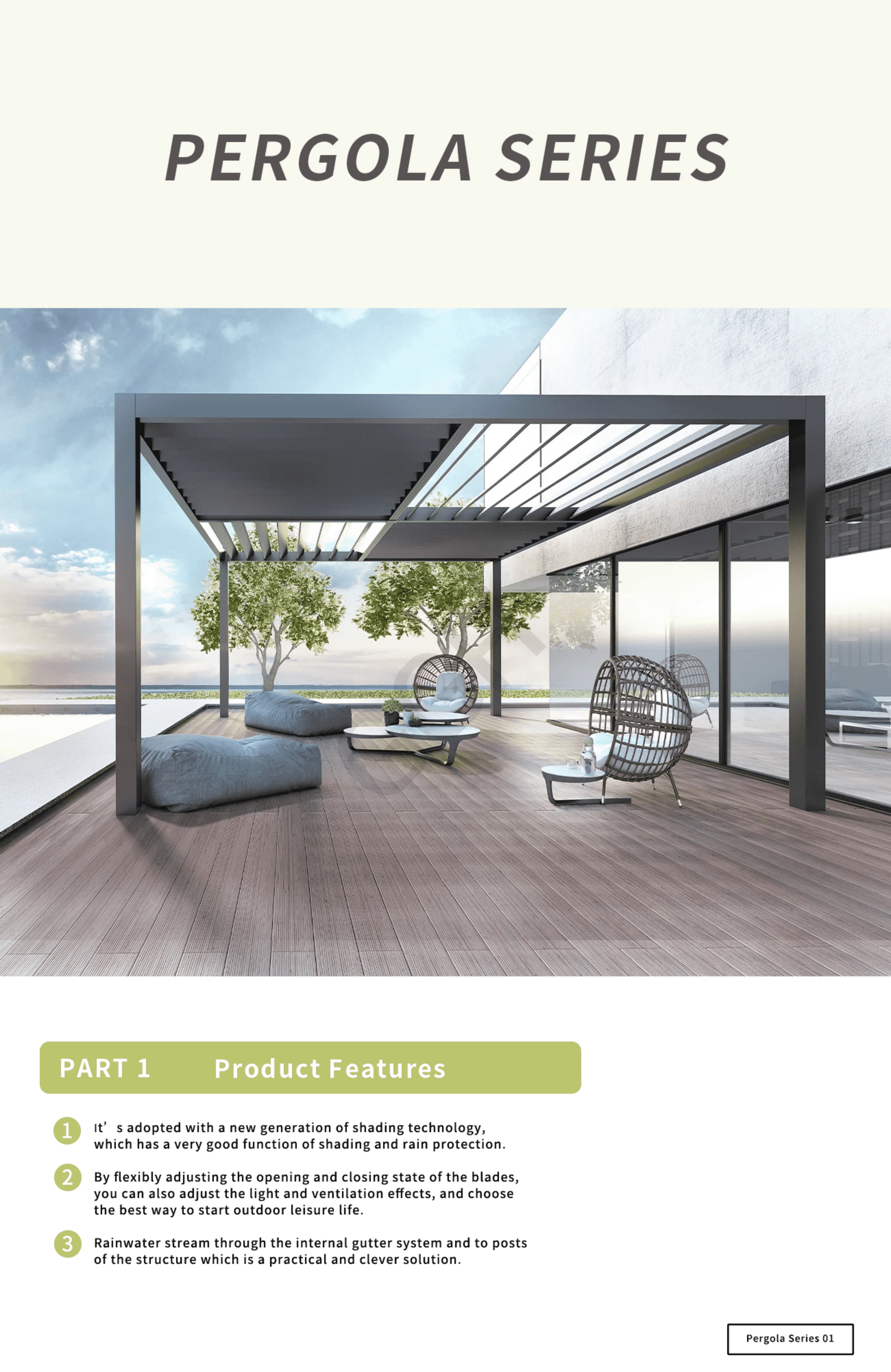 Ggh Outdoor Gazebos Pergola Canopy Solar Power Aluminum Slatted Roof ...