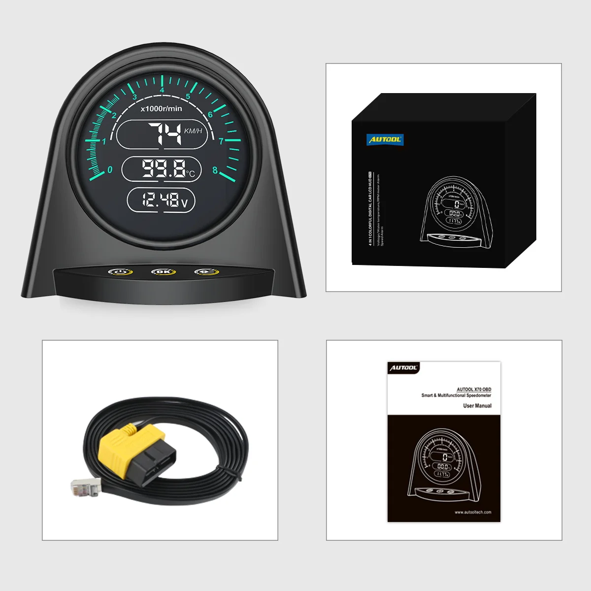 AUTOOL X70 OBD Car Digital Display - Full Diagnostic Scanner