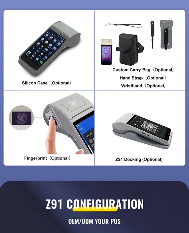 Handheld Pos Mobile Smart Terminal Cloud Receipt Printer Android ...