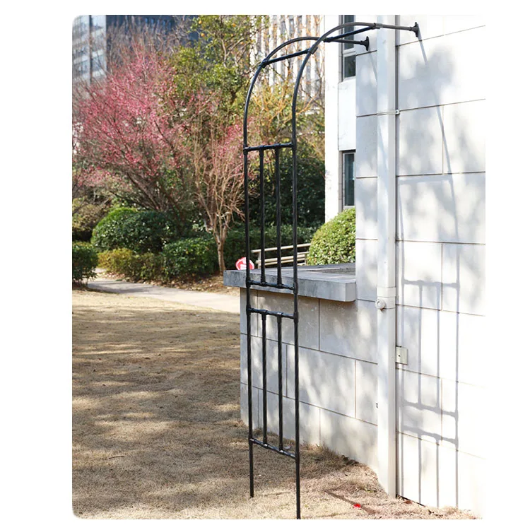 94.5" Steel Garden Arch Arbor Trellis Against the Wall Garden Half Arch ...