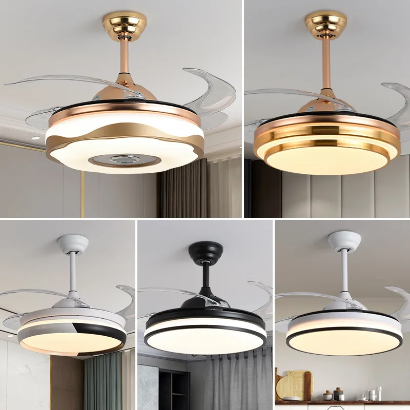 Home Decorative Ceiling Fan Light Led Wind Speed Four Blades Remote ...