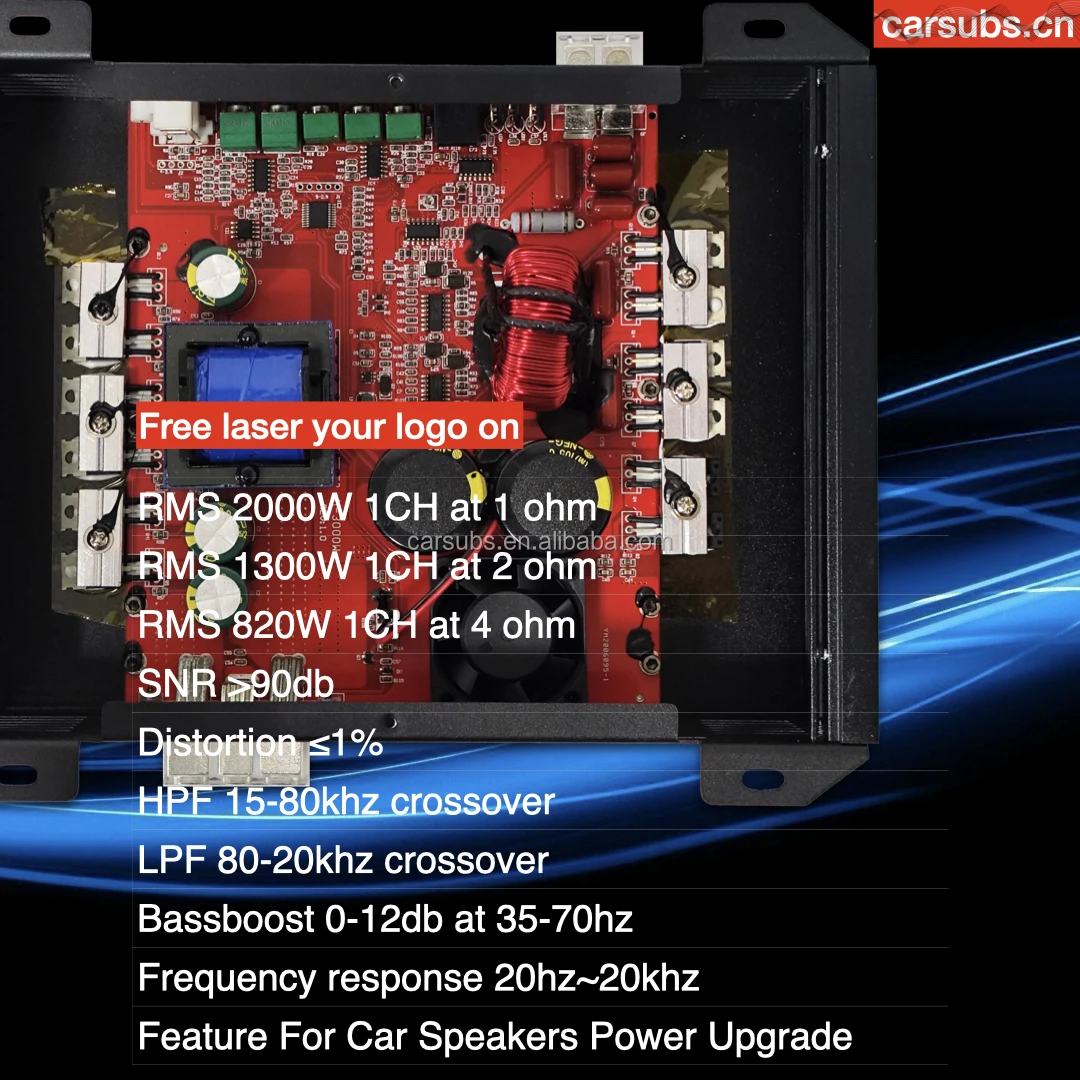 Fullrange 2000.1 Brazilian Car Amplifier 4 Channels RMS 2000W 1CH Peak ...