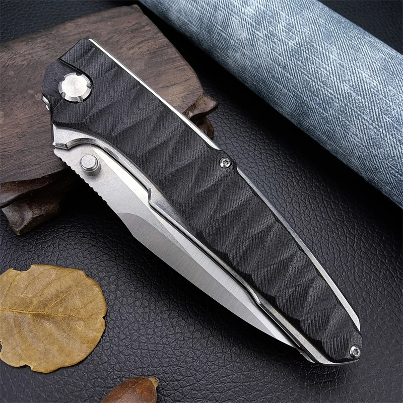 Outdoor G10 Handle Tactical Folding Pocket Knife D2 Blade Edc Camping ...