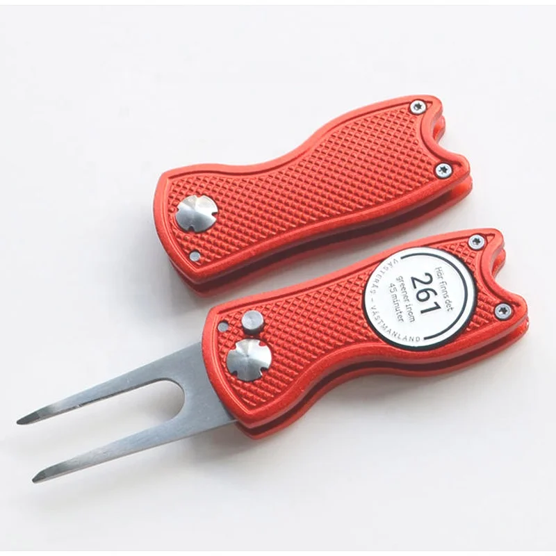 Multi Color Retractable Golf Divot Repair Tool - Stainless Steel
