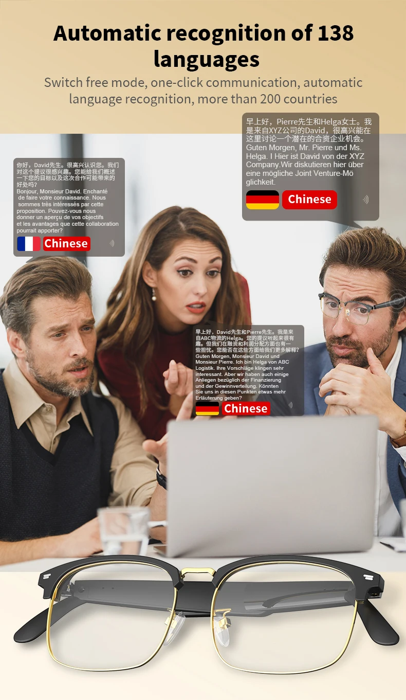Ai-powered Translation Glasses - Translate 138 Languages