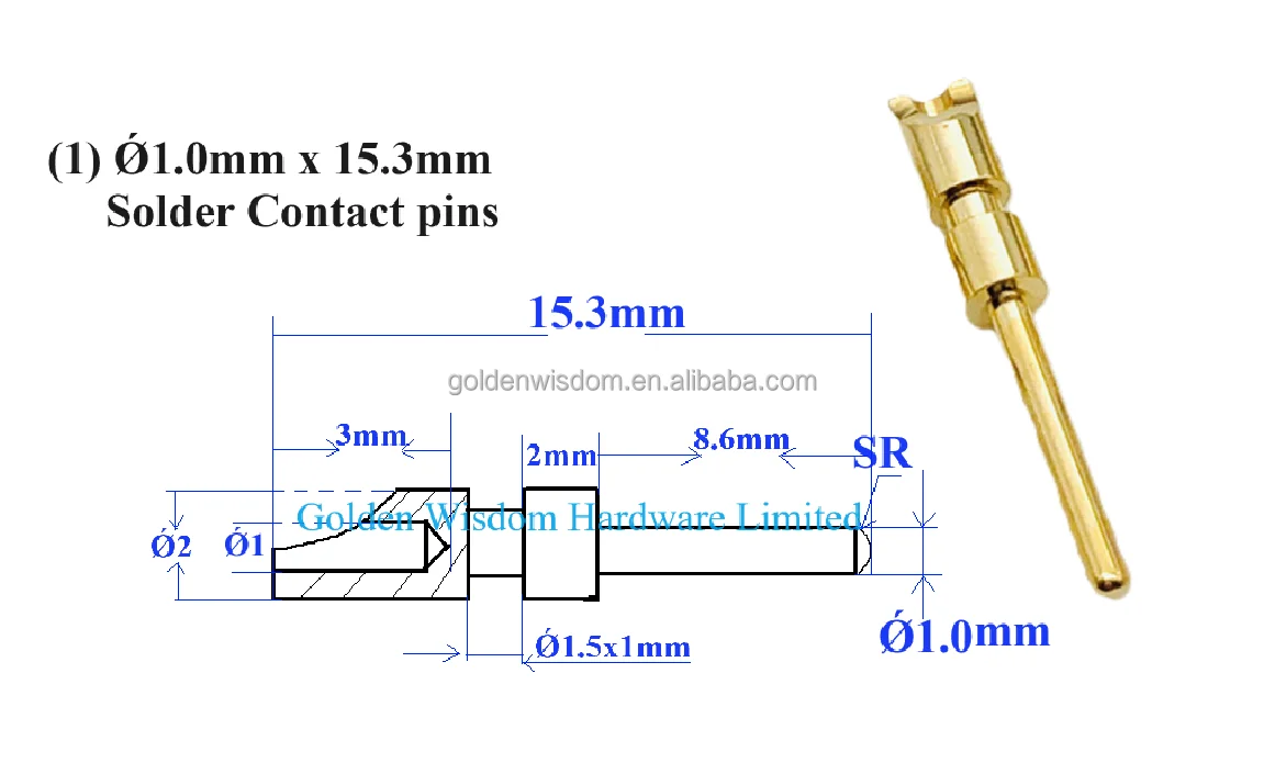 automotive connector pins electric brass contact pin for connector ...
