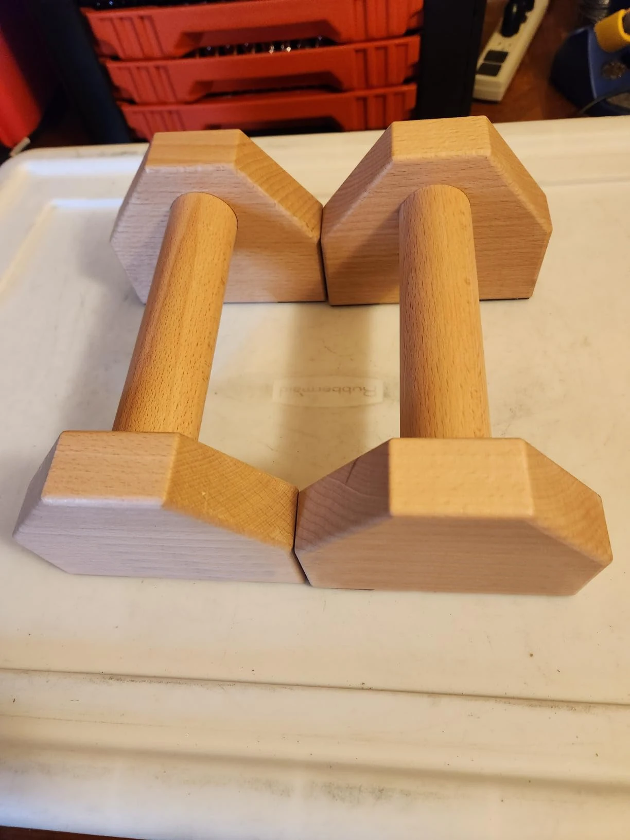 Wooden Push Up Stand Handstand Parallettes Bar Solid Wood Hand Holder ...