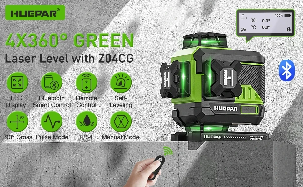 Huepar New Model W04cg 4d 16 Lines Green Beam Laser Level Self Leveling ...
