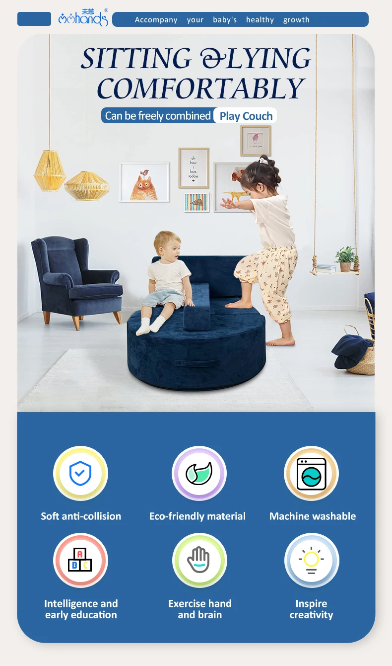 Stylish Modern Kids Foam Sofa Bed Reconfigured Comfortable Couch For ...