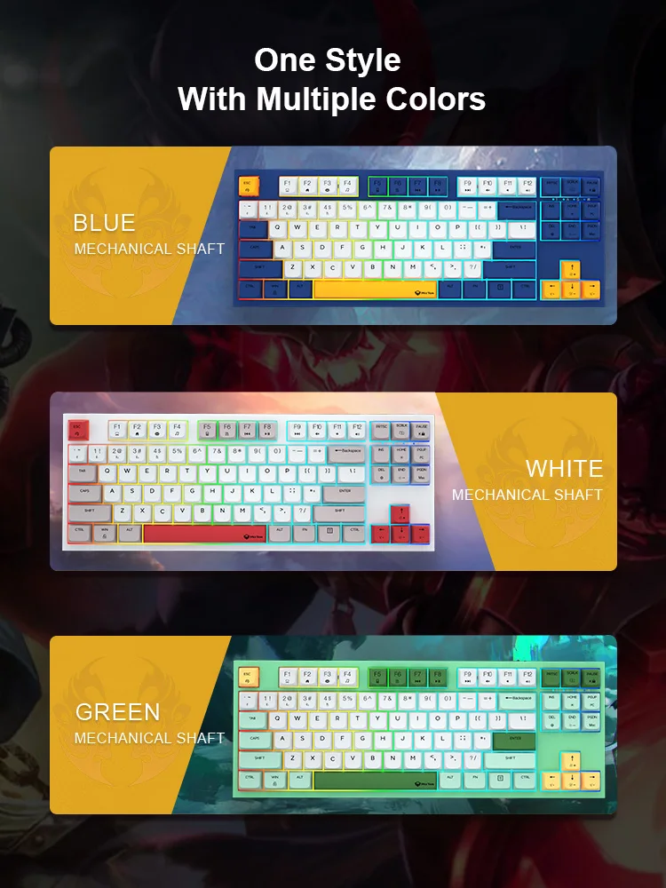 Meetion Btk010 Rgb Wireless Mechanical Keyboard Gaming Office Ce Red ...