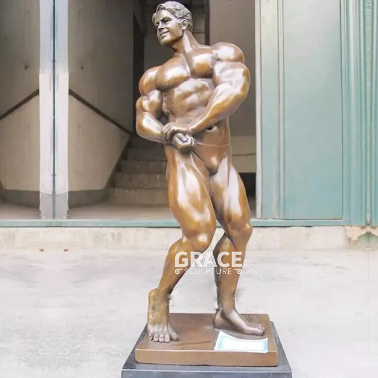 Bronze Life Size Strong Bodybuilder Sculpture Brass Body Building ...
