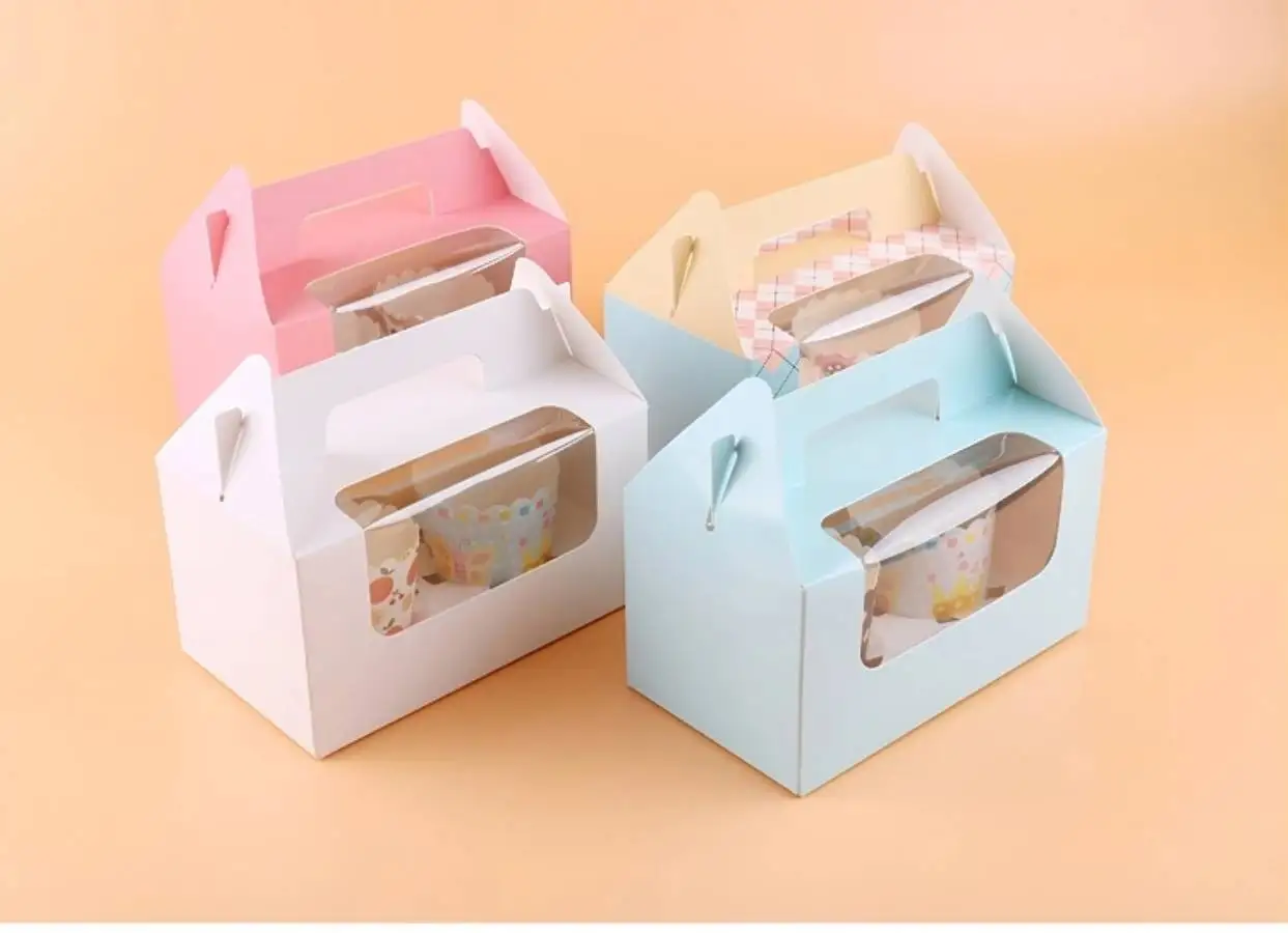Portable Transparent Window Triangle Cut Cake Boxes Recyclable Paper ...