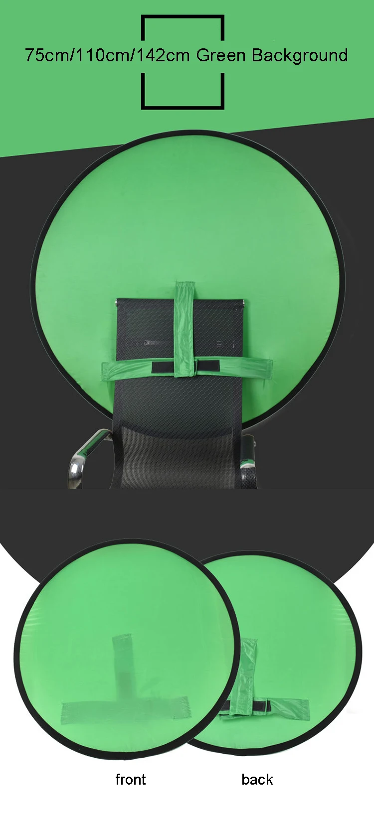 Collapsible Portable Webcam Background - Green Chroma Key
