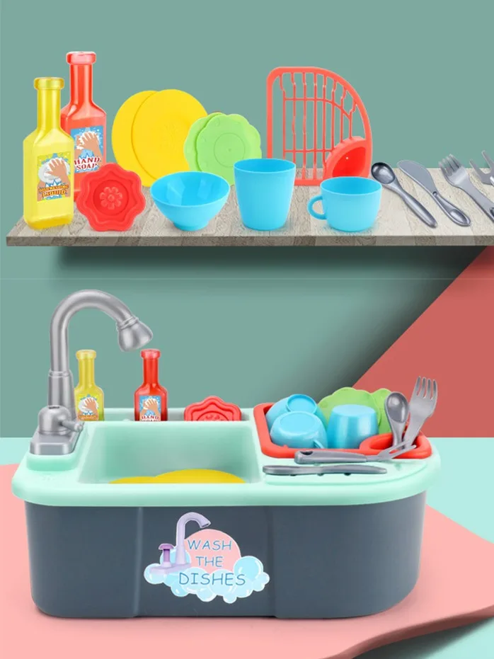 High Quality Kids Electric Dish Washer Set Baby Kitchen Washing Sink ...