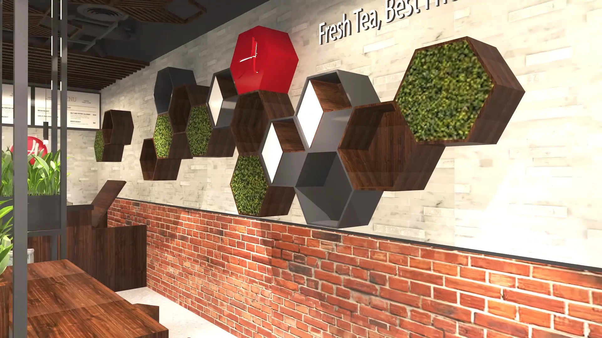 Modern Bubble Tea Shop Counter Design Store Counter Wooden Milk Tea ...