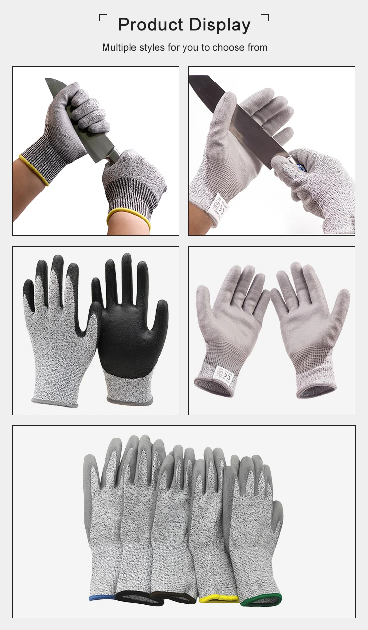 En388 4543 Safety Gloves - Level 3 Cut Resistant PU Coated