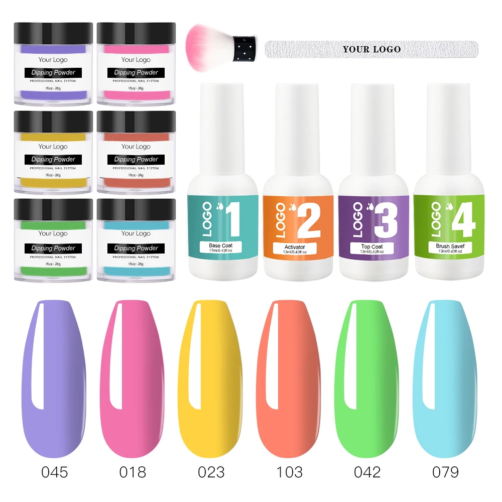 Custom Home Summer Nail Art Acrylic Dip Powder Kit Dip Nail Kit Ema ...