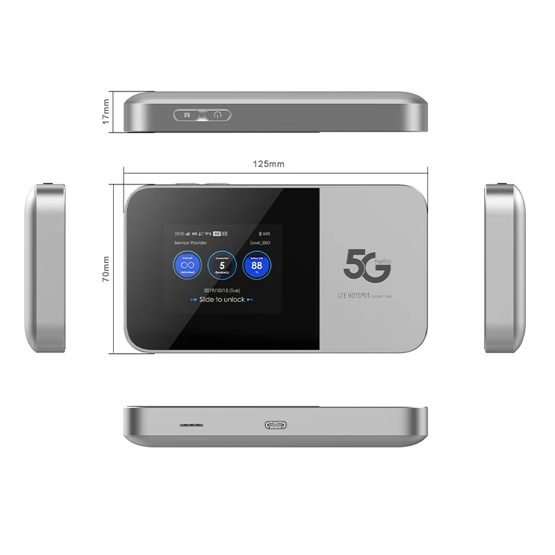 Unlocked 5G Pocket Wifi Portable Router - 2.77gbps Speed
