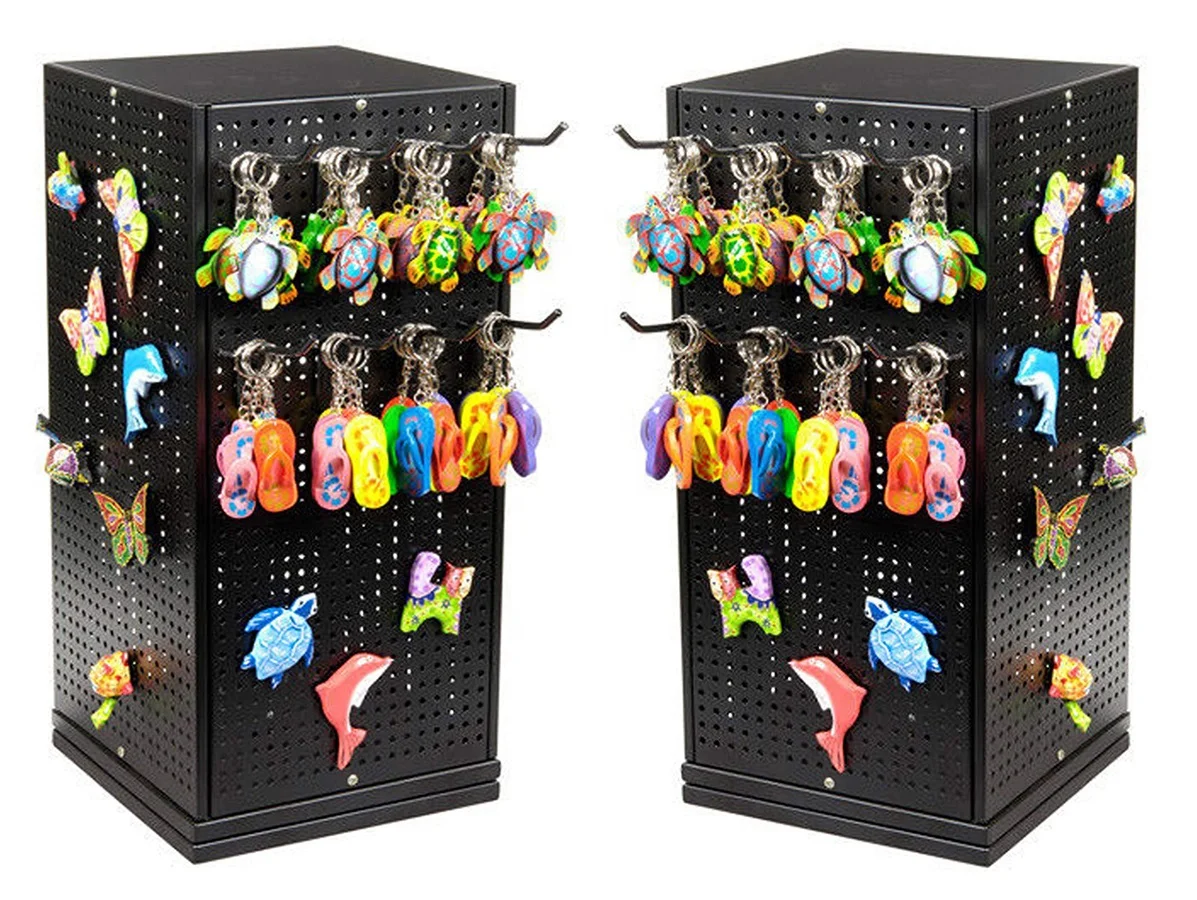 Retail Metal Pegboard Key Ring Spinning Display Metal Pegboard Display
