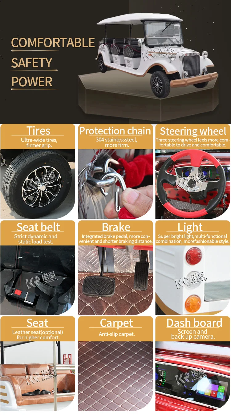 11 Seater Tourist Sightseeing Electric Classic Car Led Leather Single Zhongyi Customized ...