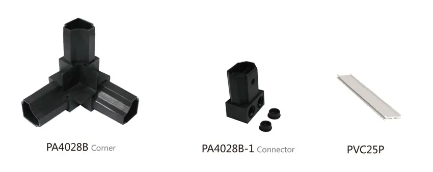 AHU Pentapost Frame Components - Three Way Nylon Corner