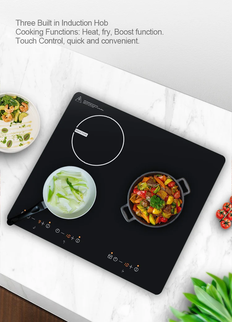 Built-in 3 Burners Induction Cooktop 6000w Induct Hobs With Timer And ...