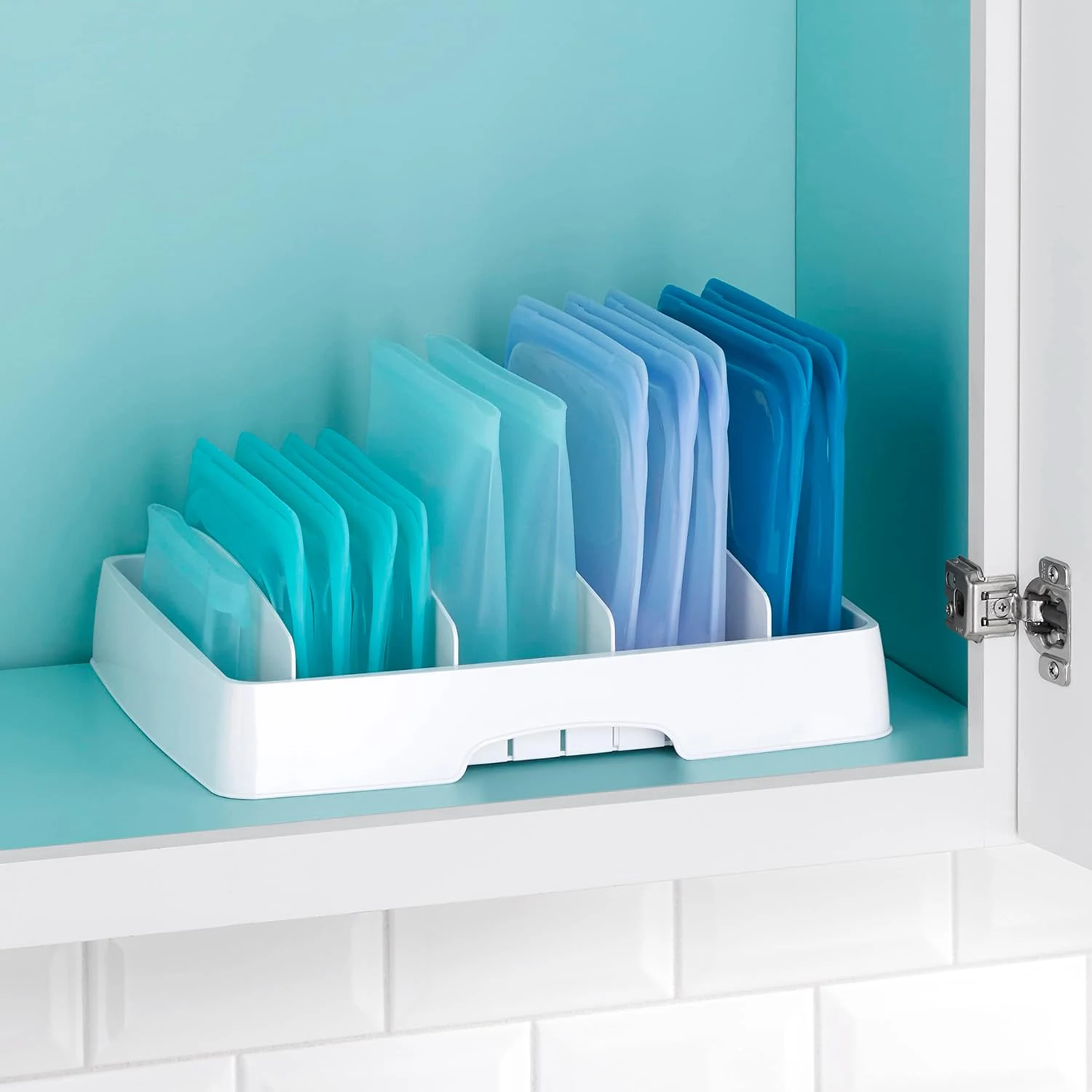 Food Container Lid Organizer Large BPA-Free Adjustable Plastic Lid ...