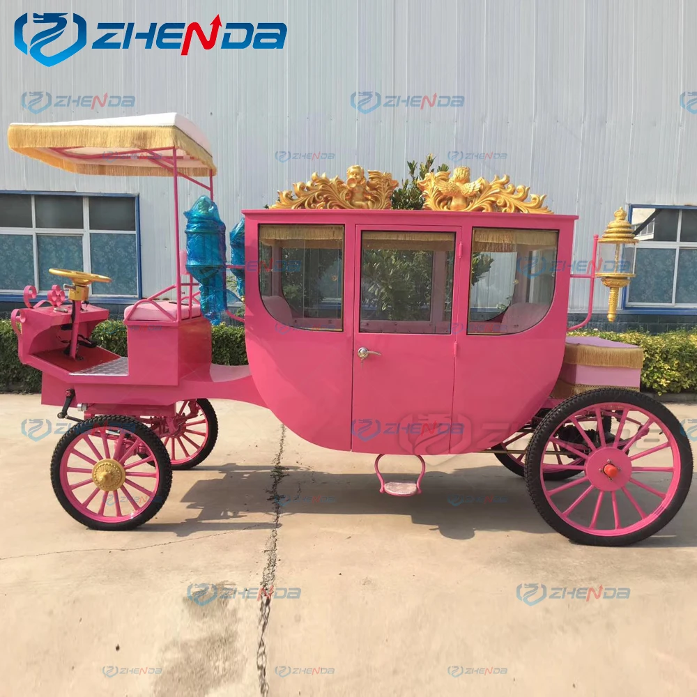 Elegant Electric Pink Royal Horse Carriage for Sale