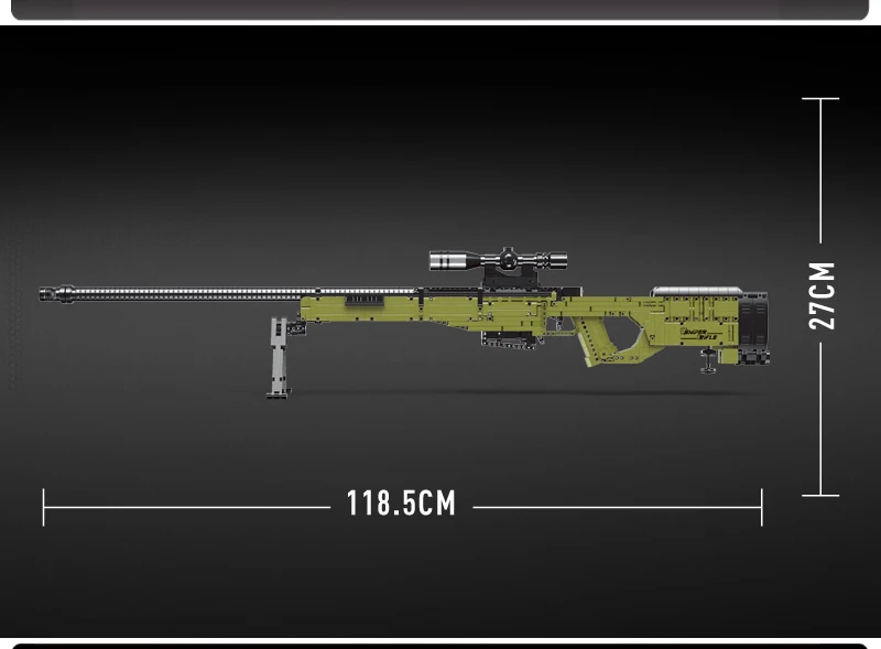 AWM Sniper Rifle Model with Shooting Bricks Set Gun Toy