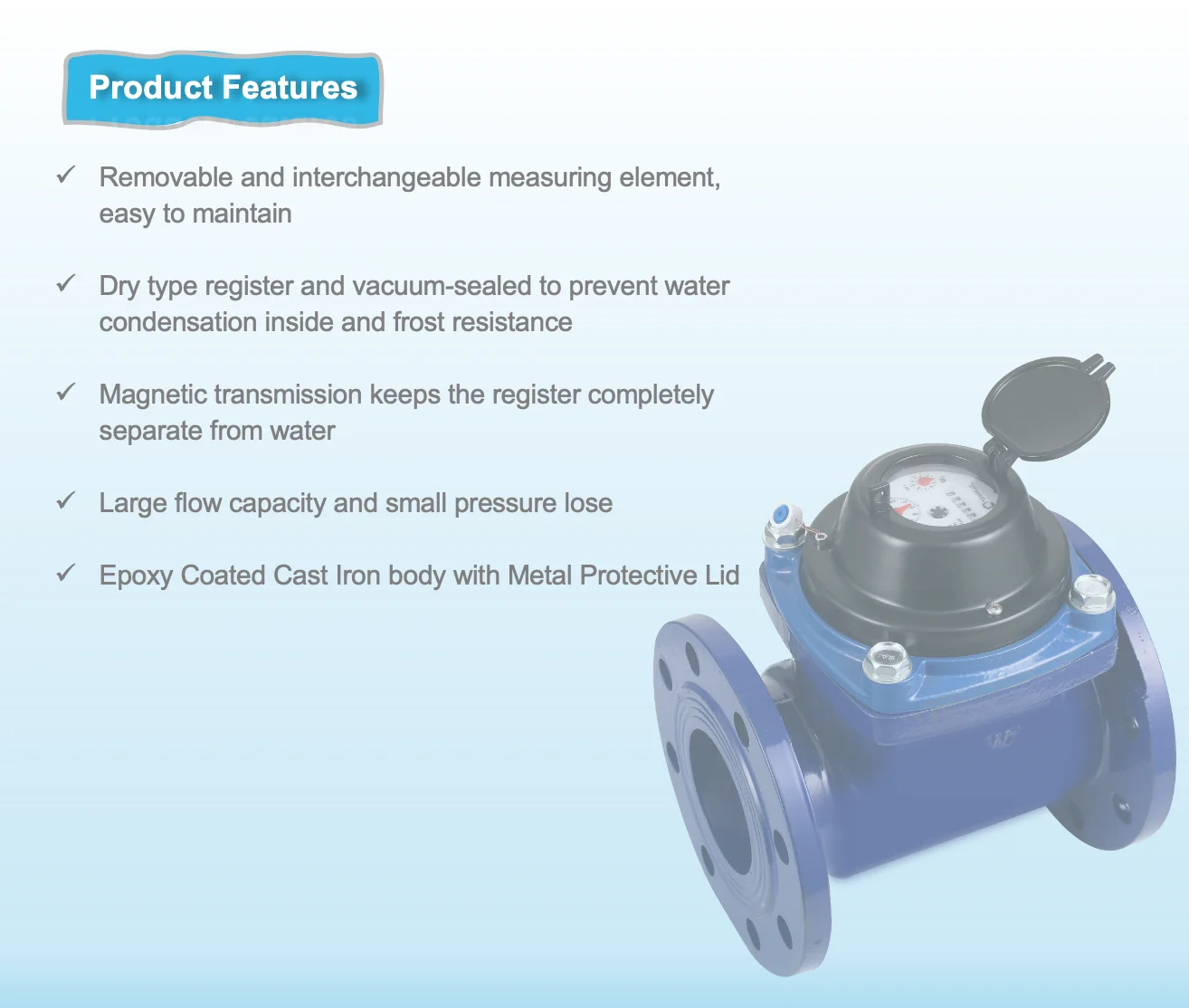 DN50-DN300 Woltman Type Flow Meter - Accurate Water Measurement