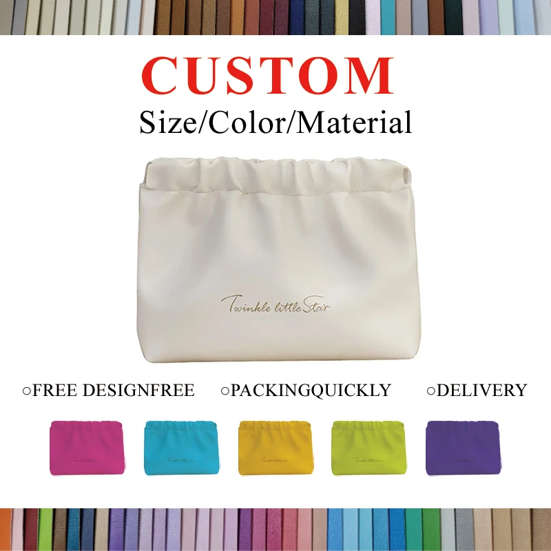 Customize LOGO Wrinkled Bag for Women Travel Kit Pouch