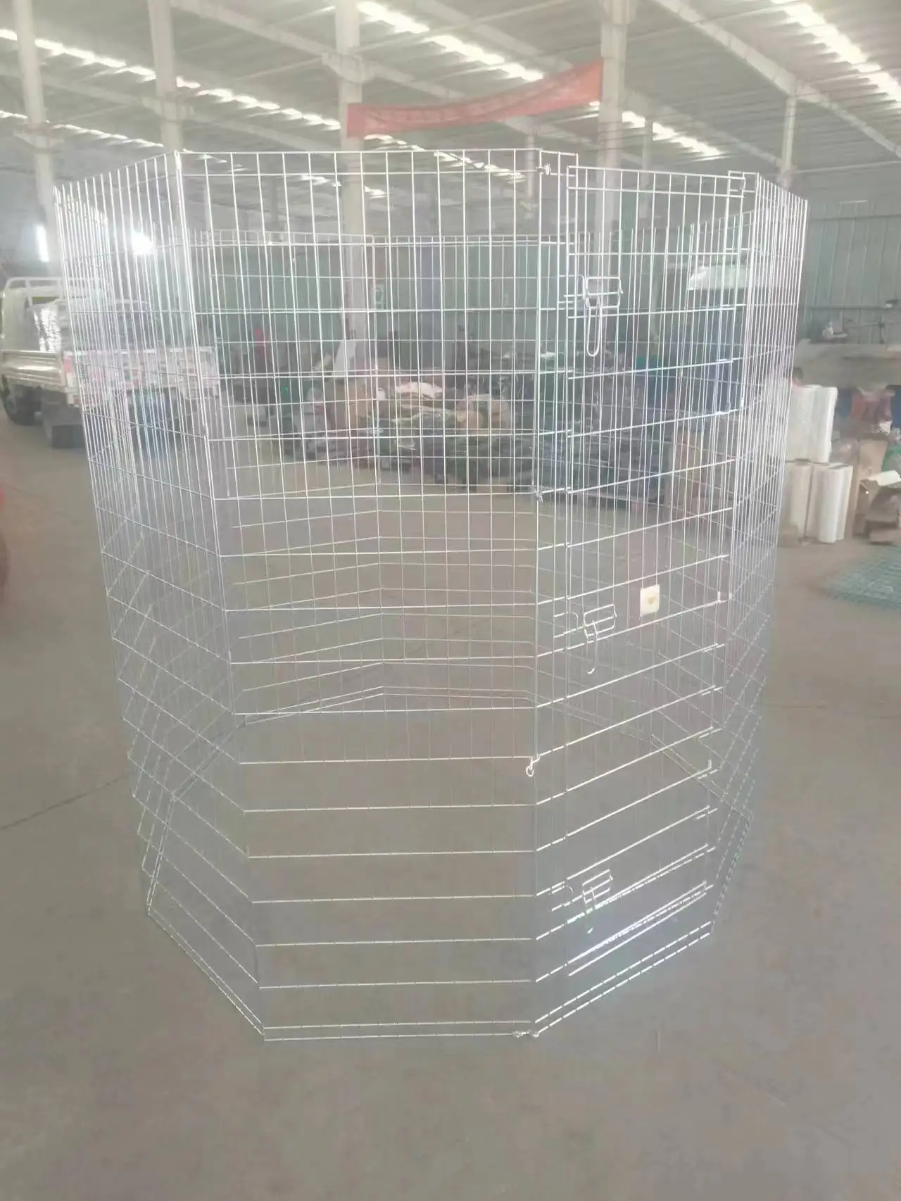 Foldable Metal Chicken Coop Flying Pen Run Enclosure Poultry Crate Pet ...