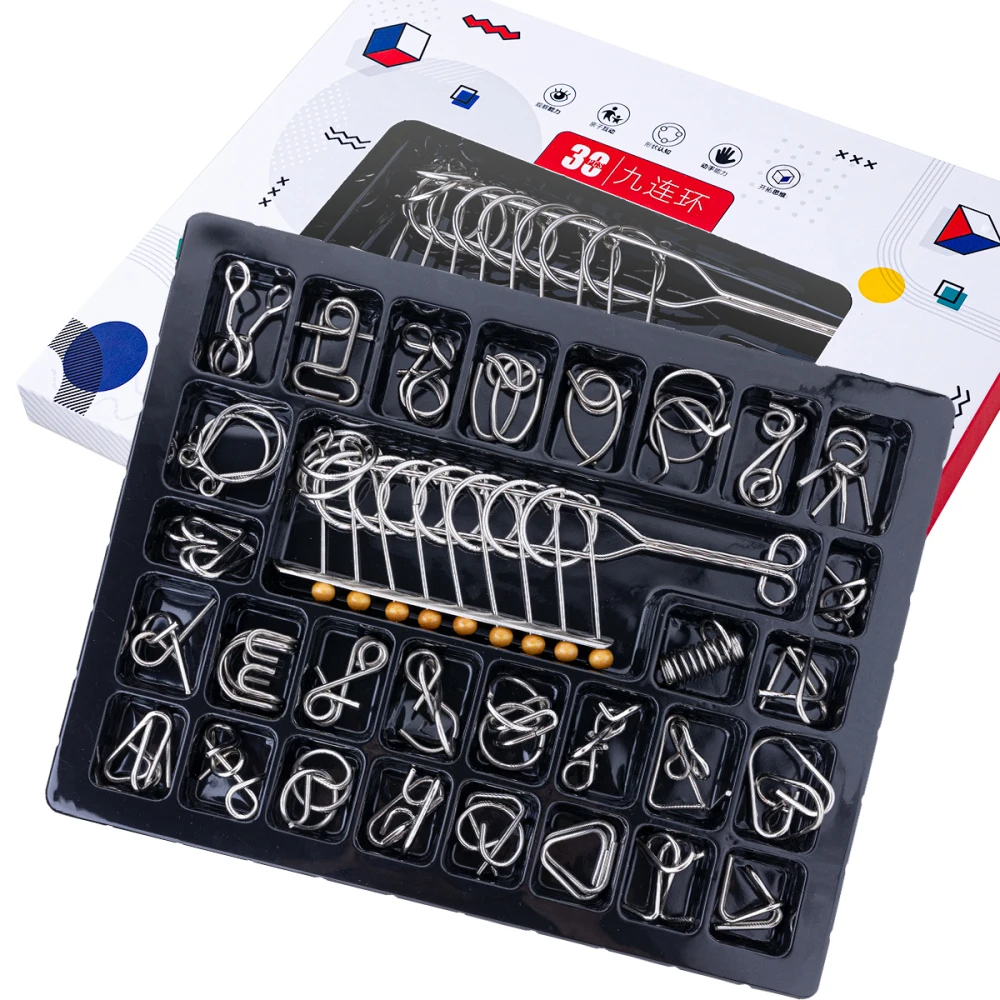 Metal Wire Puzzle Set 30pcs Brain Teasers Metal Disentanglement Puzzles ...