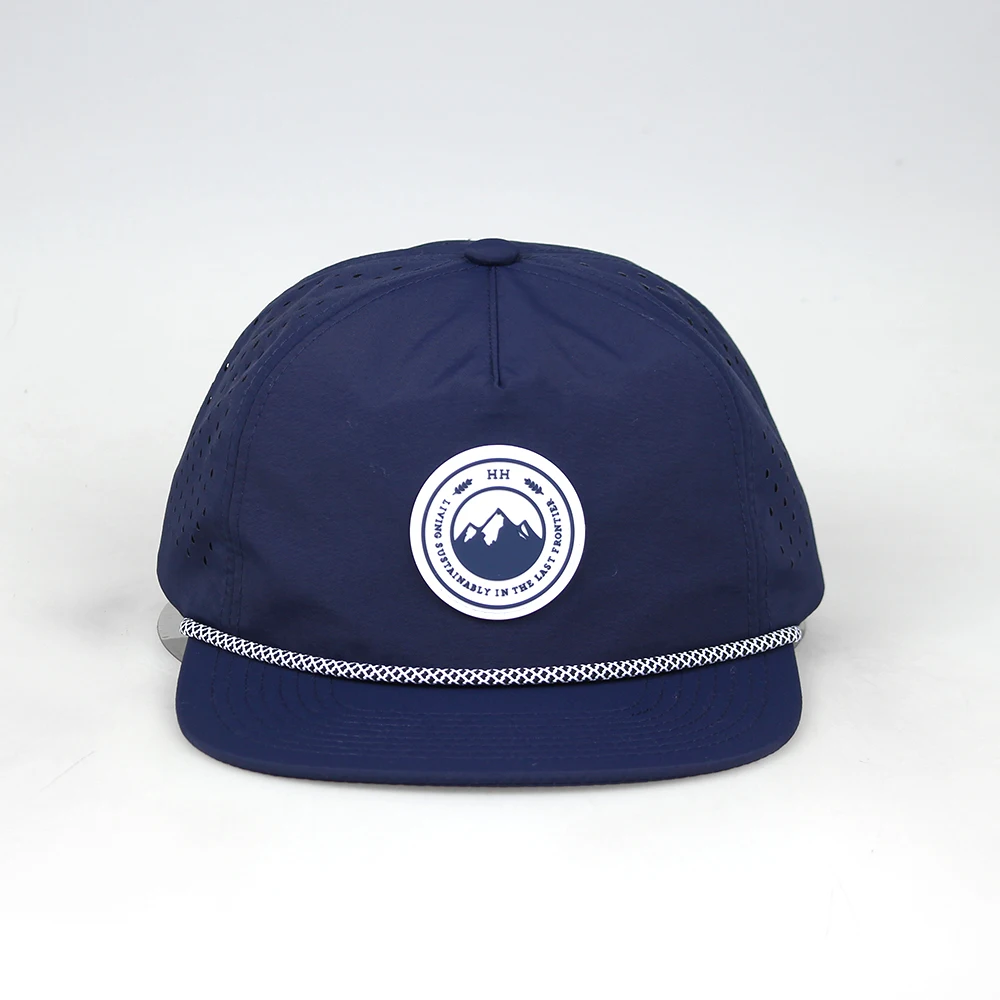 Waterproof Custom Logo Sport Laser Cut Holes Gorras Rope Baseball Cap,5 ...