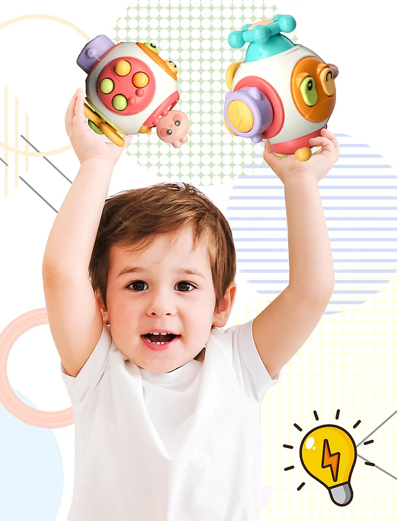 New Style Baby Cartoon Educational Busy Hand Catching Ball Kids ...