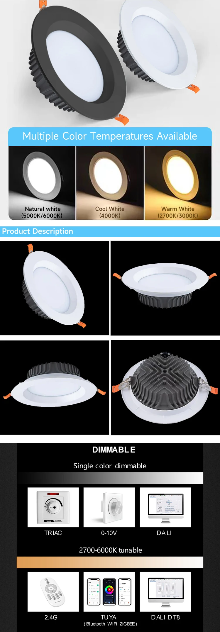Indoor 7W Adjustable Chrome Recessed Spot down Light