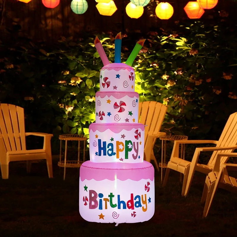 Giant Outdoor Inflatable Happy Birthday Led Cake Cupcakes Items Party ...