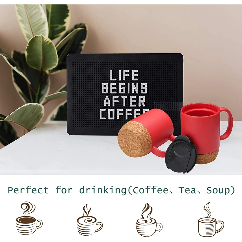 15 OZ Large Red Ceramic Coffee Mugs - Sustainable & Stylish