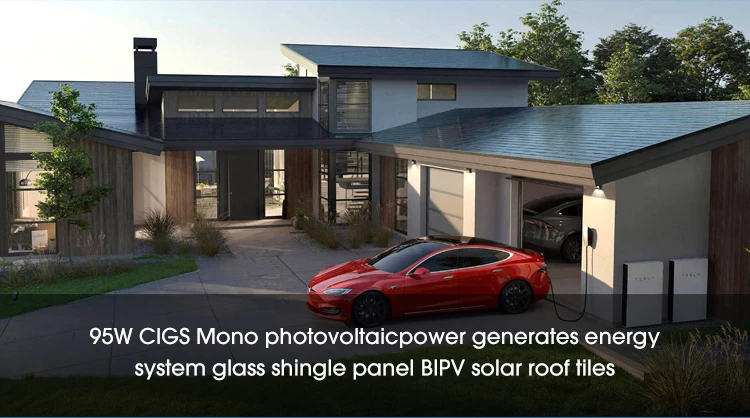 Flat Solar Roof Tiles Photovoltaic 26V 100W 3.8A Red Black Green BIPV ...