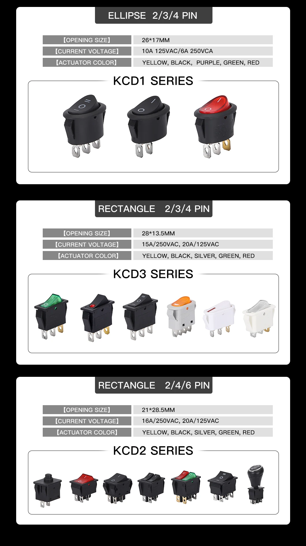 Miniature Rocker Switches T125 Boat Switch 2 Pin Rocker Switch T85 ...