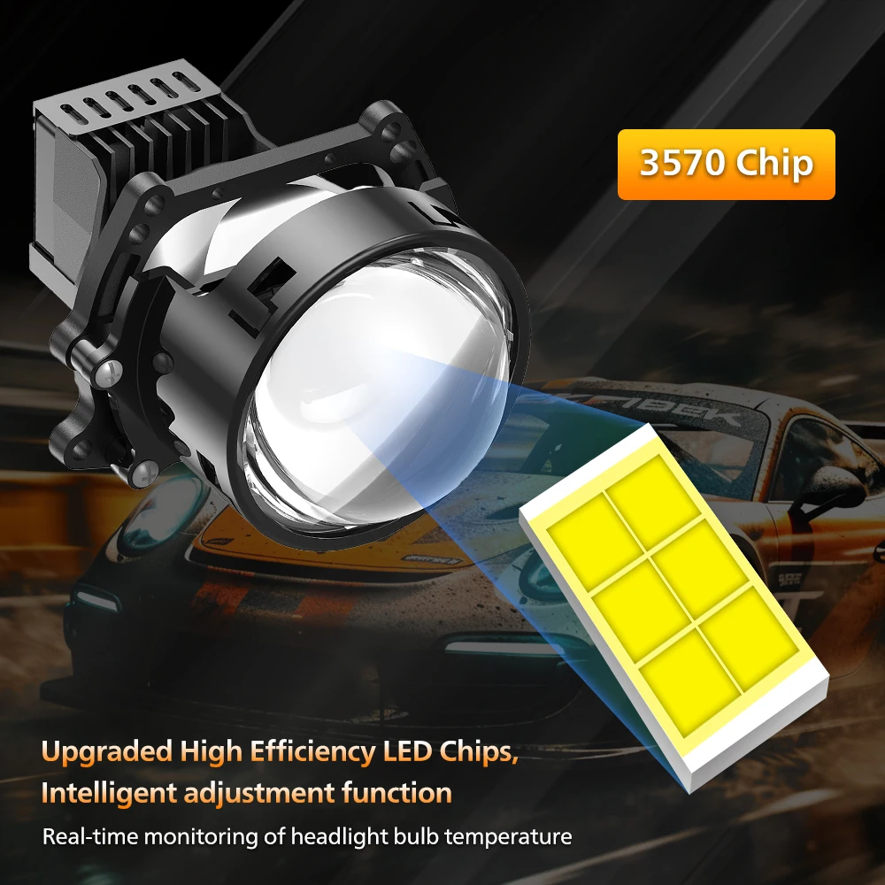 Aurora Bi Led Lens Projector Car LED Fog Lamp 55W 60W