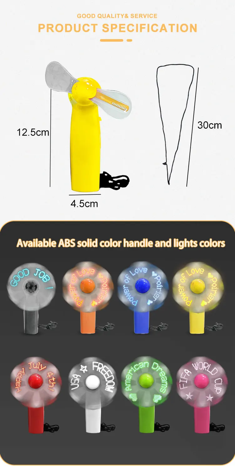 Programmable LED Message Fan - Portable Battery Operated Handheld Fan ...