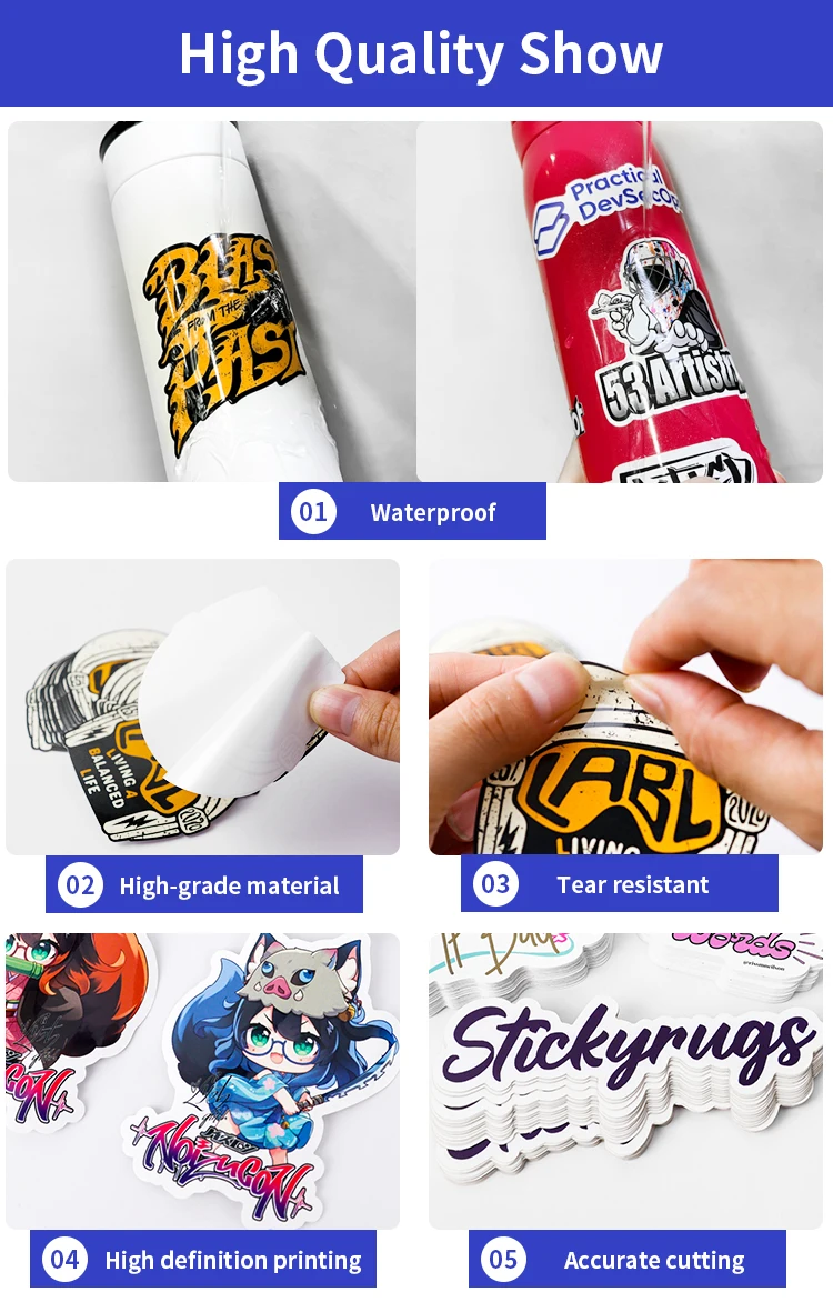 Custom Printed Waterproof Vinyl Logo Labels Sparkling Washi Sticker ...